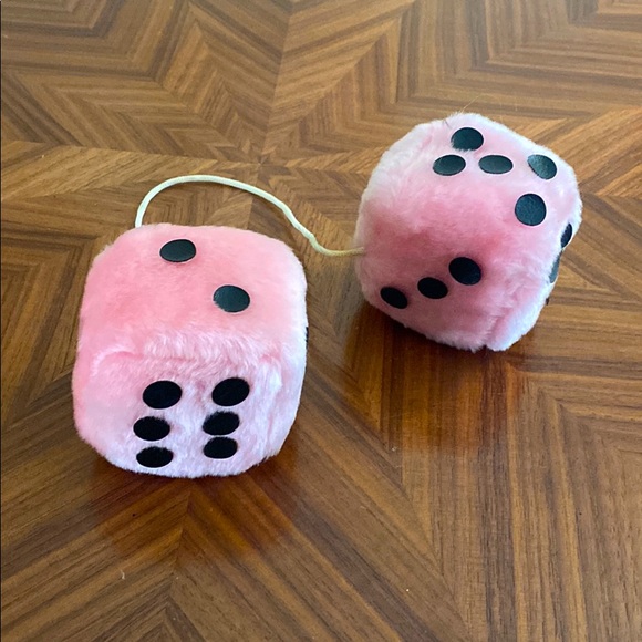 Other | Vintage Pink Fuzzy Dice | Poshmark